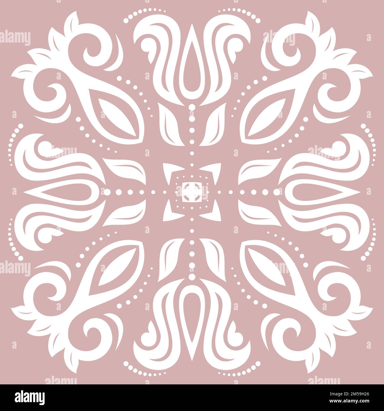 Oriental pattern with arabesques and floral elements. Traditional ...