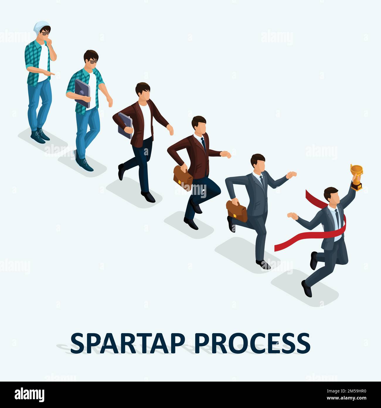 Trendy Isometric people, 3d businessman, development start-up, creative ...