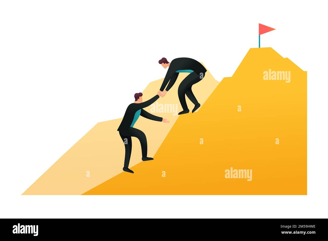 Help to achieve goals, leadership, business coach. Way to success. Flat ...