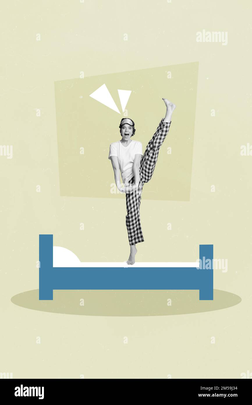 Creative photo 3d collage artwork poster picture of cheerful positive ...