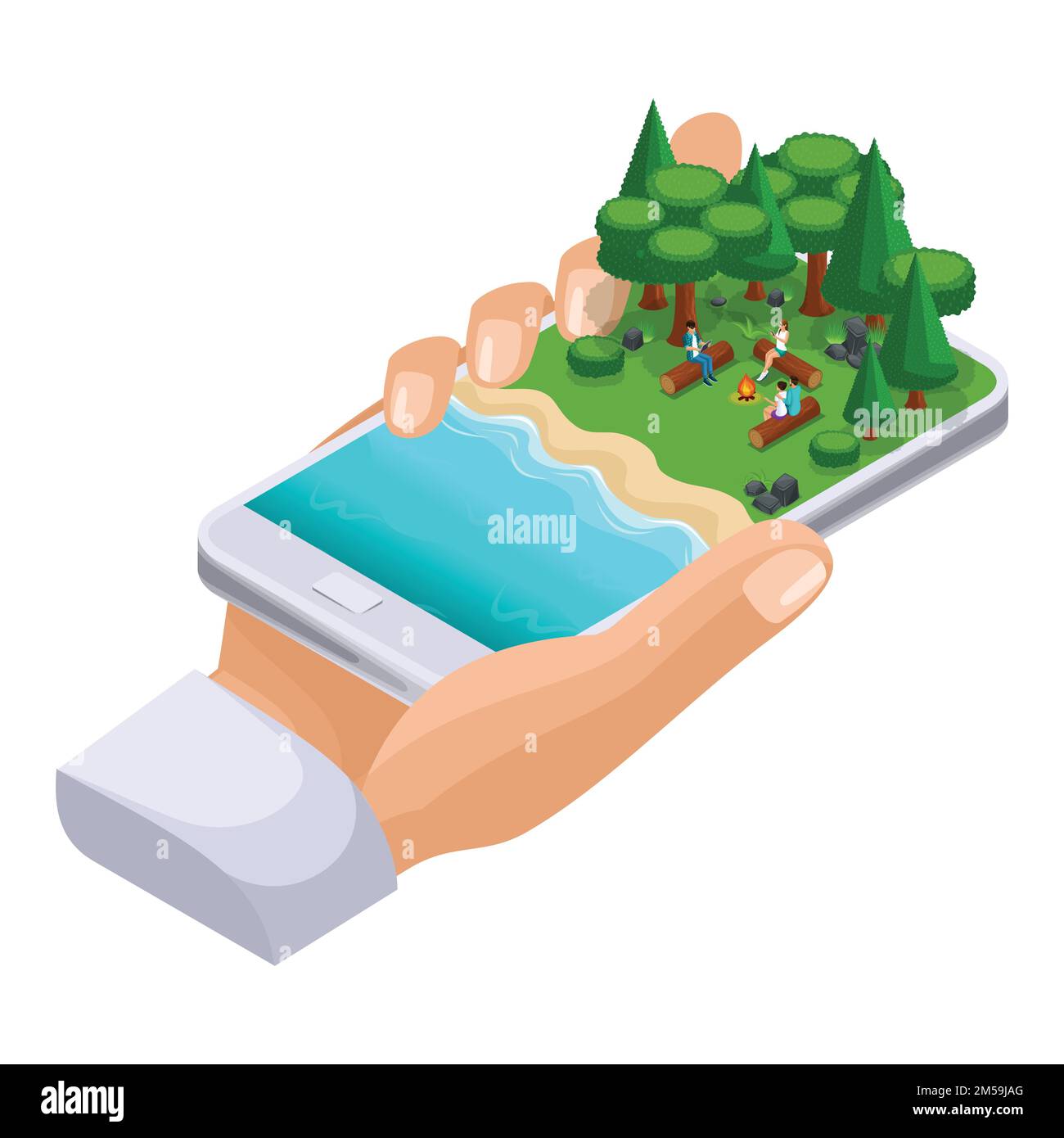 Tourism rest on nature Stock Vector Images - Alamy