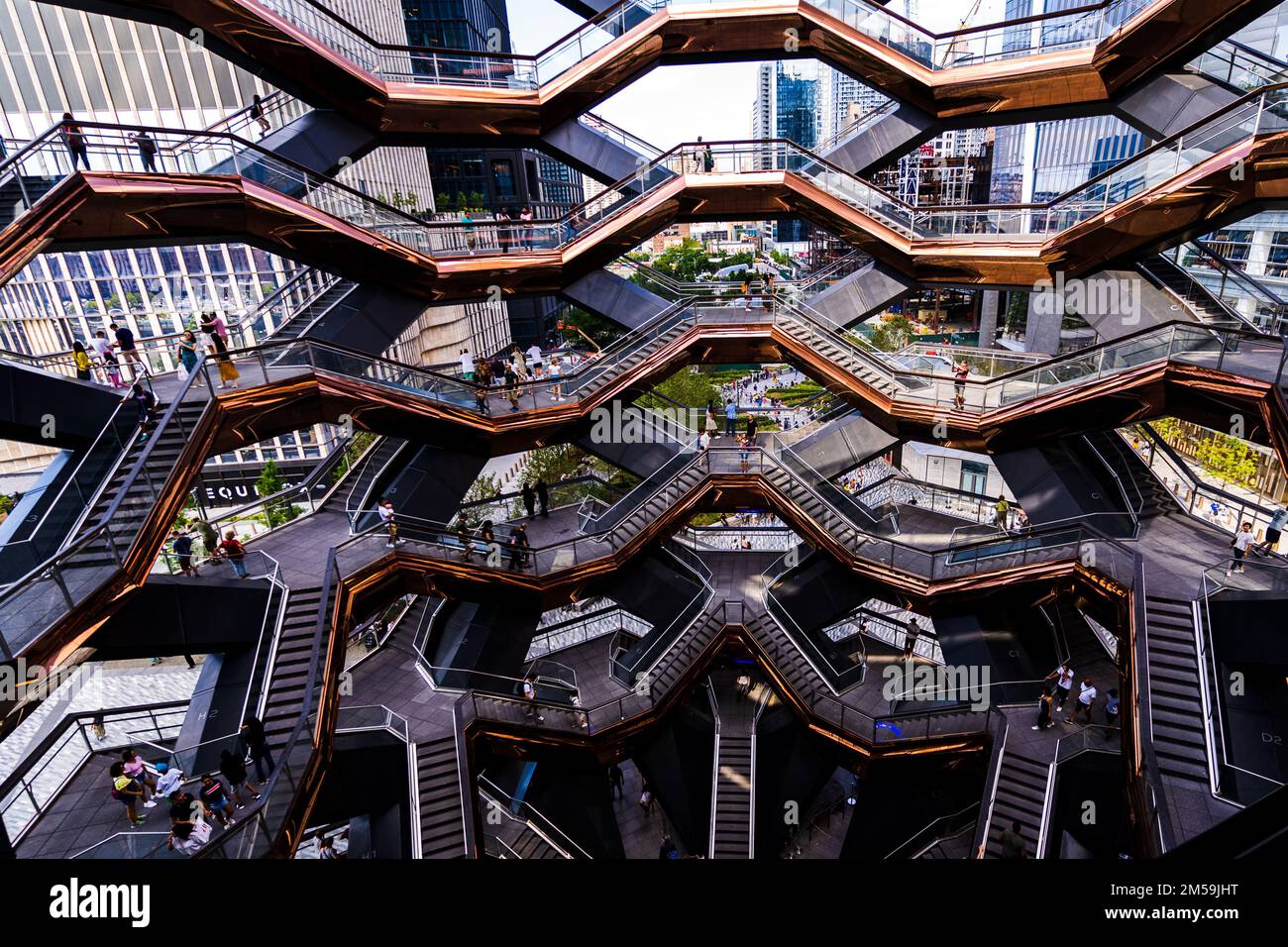 A beautiful view of the Vessel Hudson Yards Redevelopment Project from ...