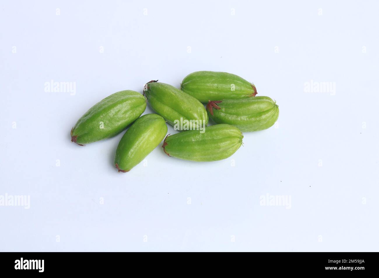 Close up group of Bilimbi fruit bilimbing, Averrhoa bilimbi cucumber ...
