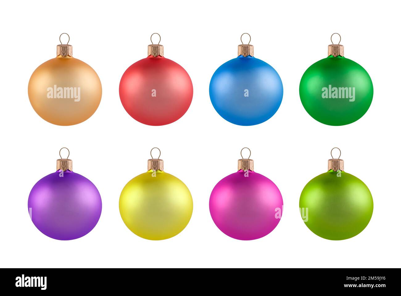 Set of colorful christmas balls isolated on white background Stock ...