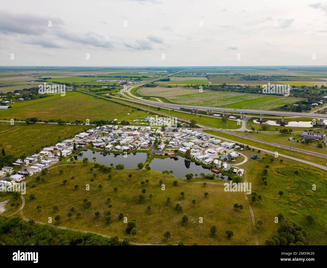 Aerial photo housing in Moore Haven Florida Stock Photo - Alamy