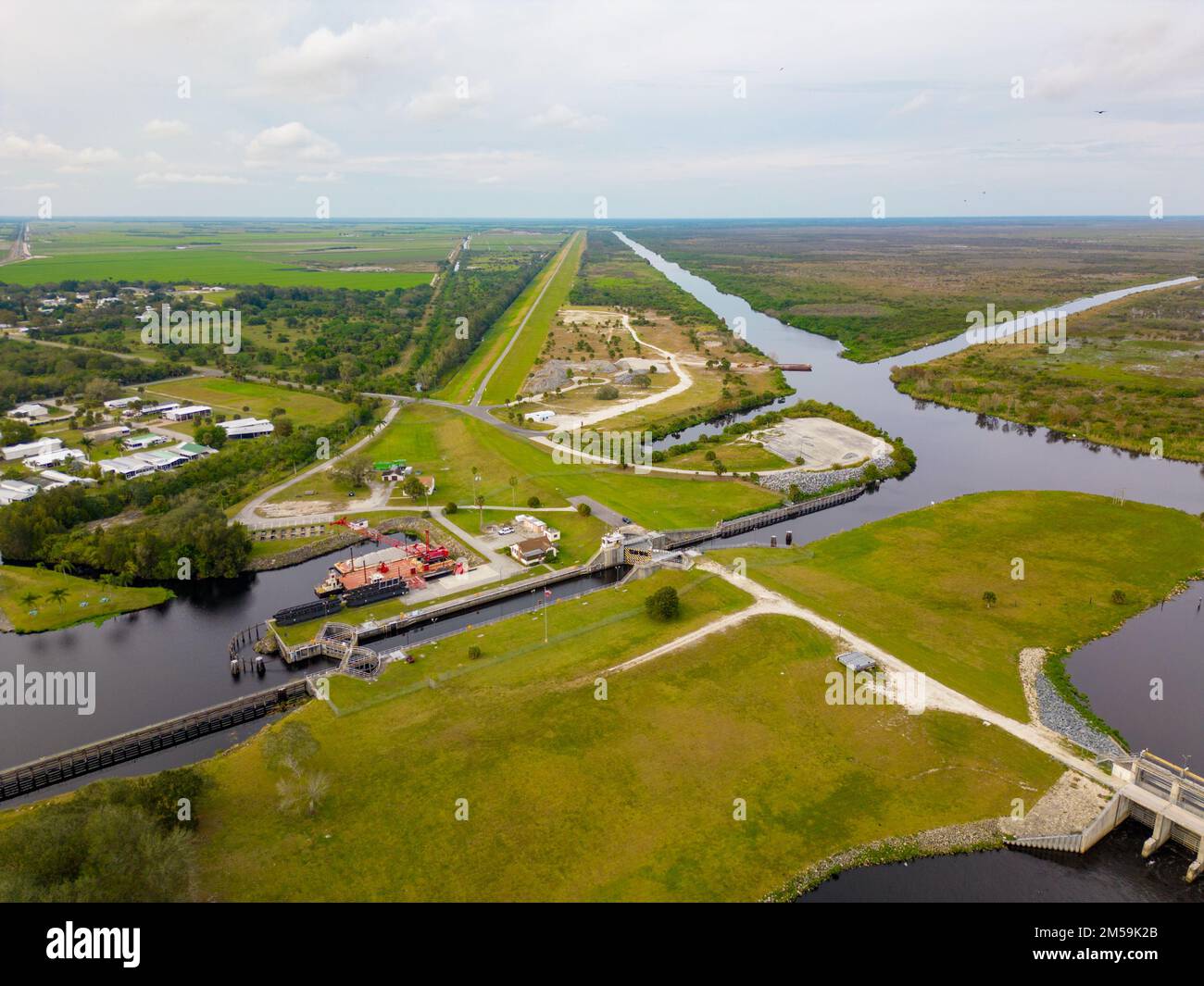 Aerial photo Moore Haven Lock and Dam Florida USA Stock Photo - Alamy
