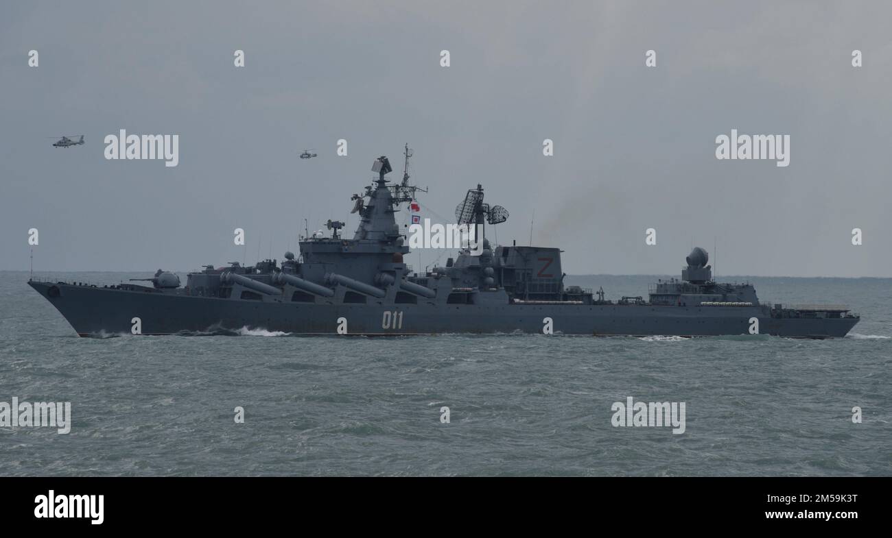 Aboard Destroyer Jinan, Joint Sea 2022. 27th Dec, 2022. Helicopters ...