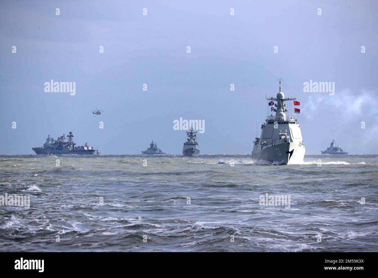 Aboard Destroyer Jinan, Joint Sea 2022. 27th Dec, 2022. Warships from ...