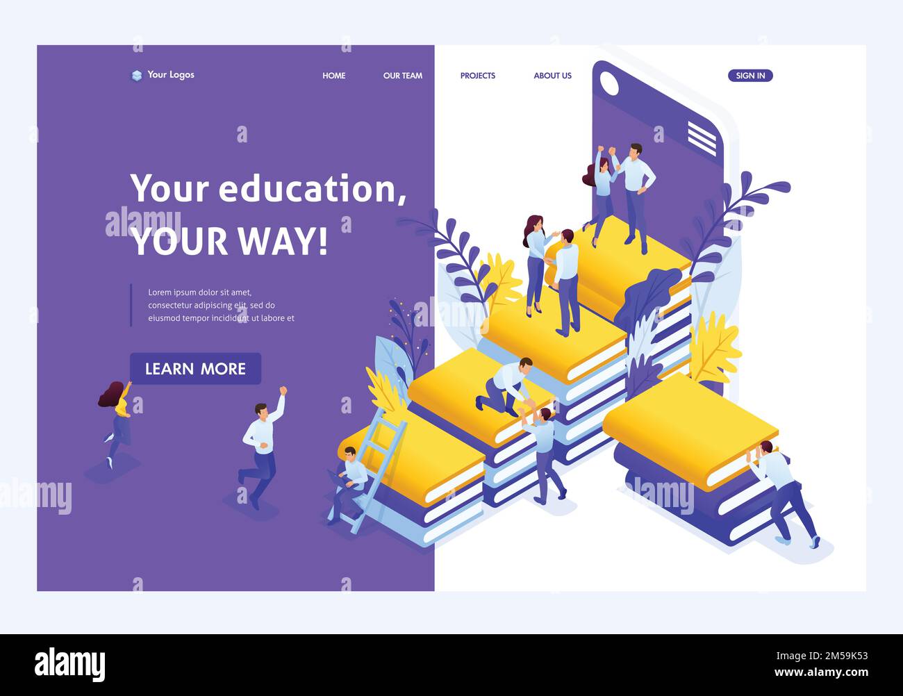 Website Template Landing page Isometric concept Your knowledge your ... Website Template Landing page Isometric concept Your knowledge your ...