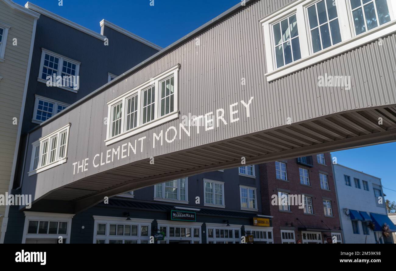 Monterey, CA, USA - November 10, 2022 - Walkway for The Clement a hotel ...