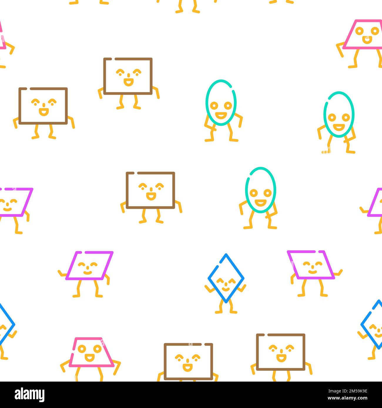 geometric shape funny vector seamless pattern Stock Vector Image & Art ...