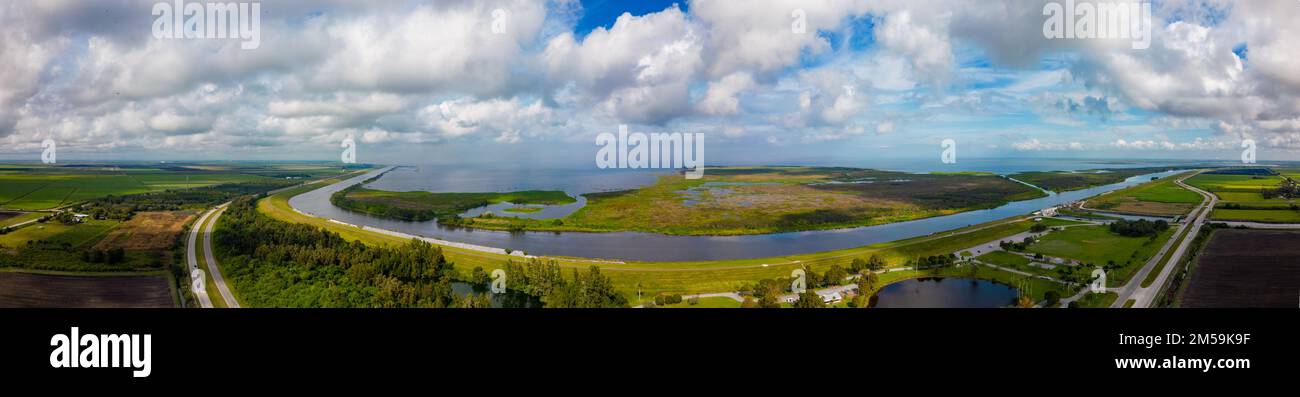 Aerial Panoramic photo John Stretch Park Clewiston FL with amazing ...