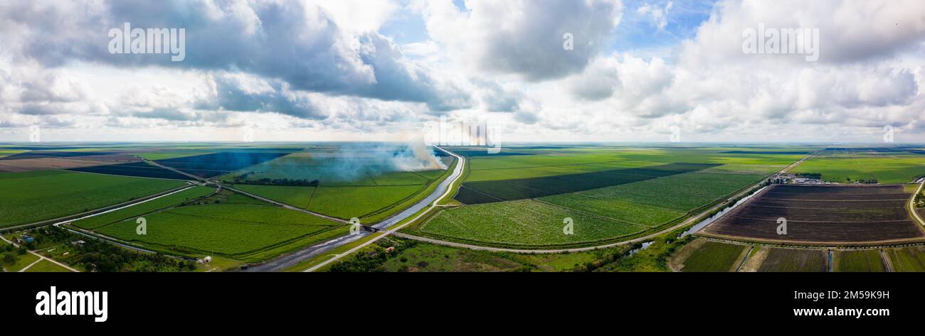 Aerial photo farm agriculture slash and burn fires Stock Photo - Alamy
