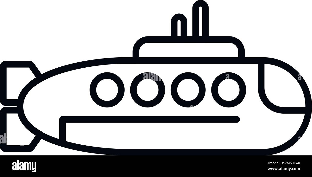 Design submarine icon outline vector. Underwater ship. Army vehicle ...