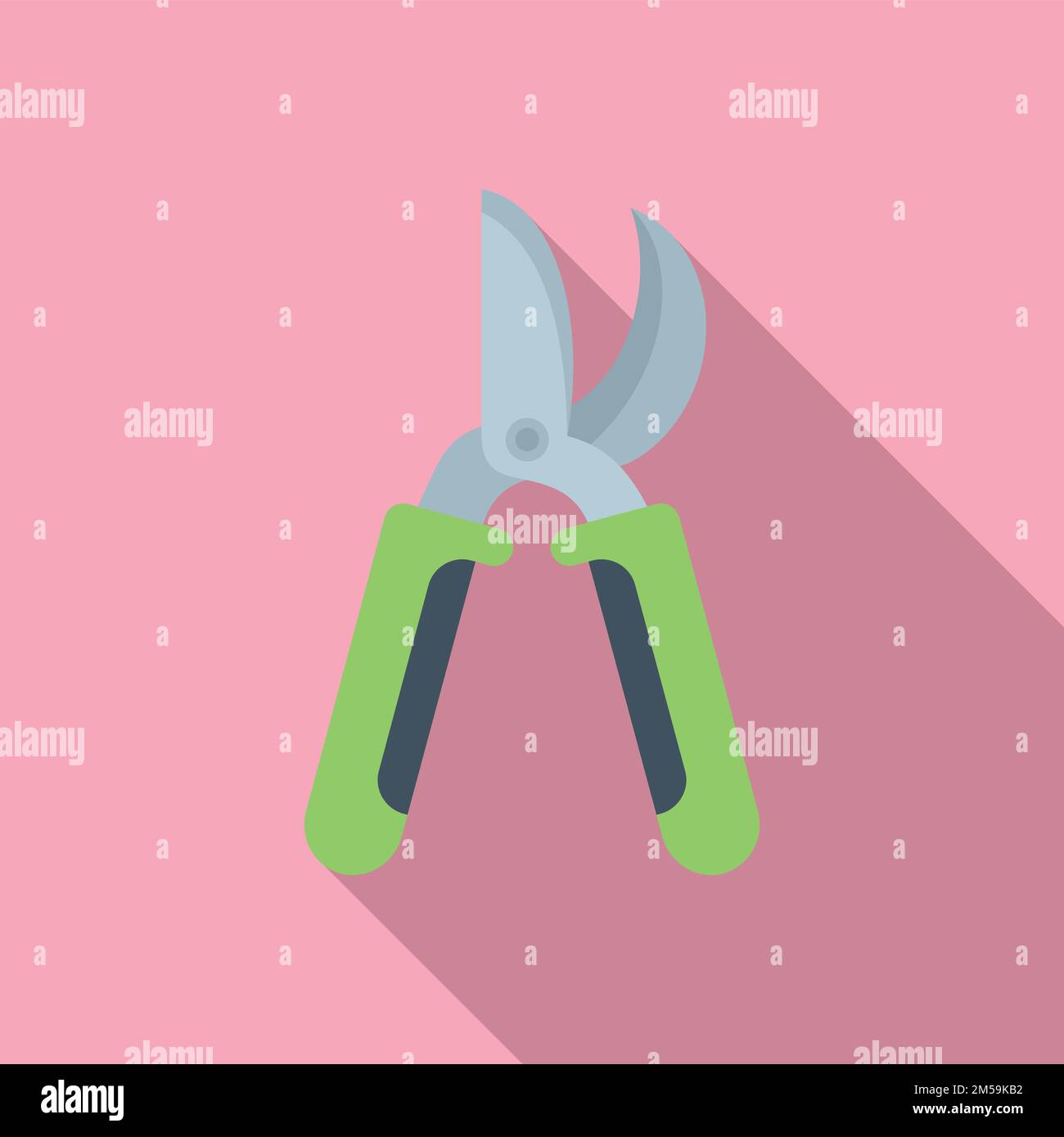 Hand secateur icon flat vector. Garden work. Gardening cutter Stock ...