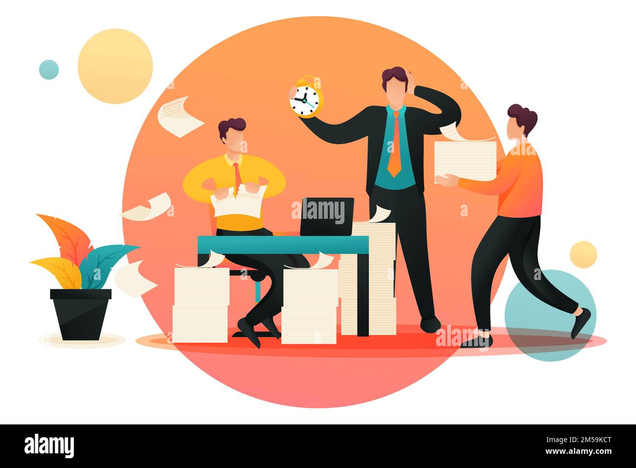 Stressful situation, process of collecting documents for the report ...