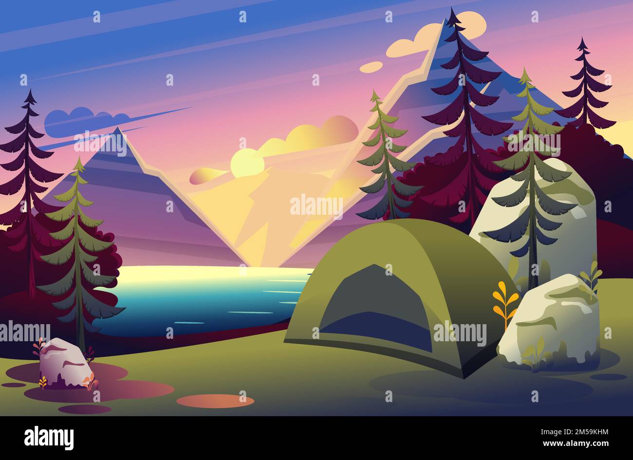 Landing on a lake Stock Vector Images - Alamy