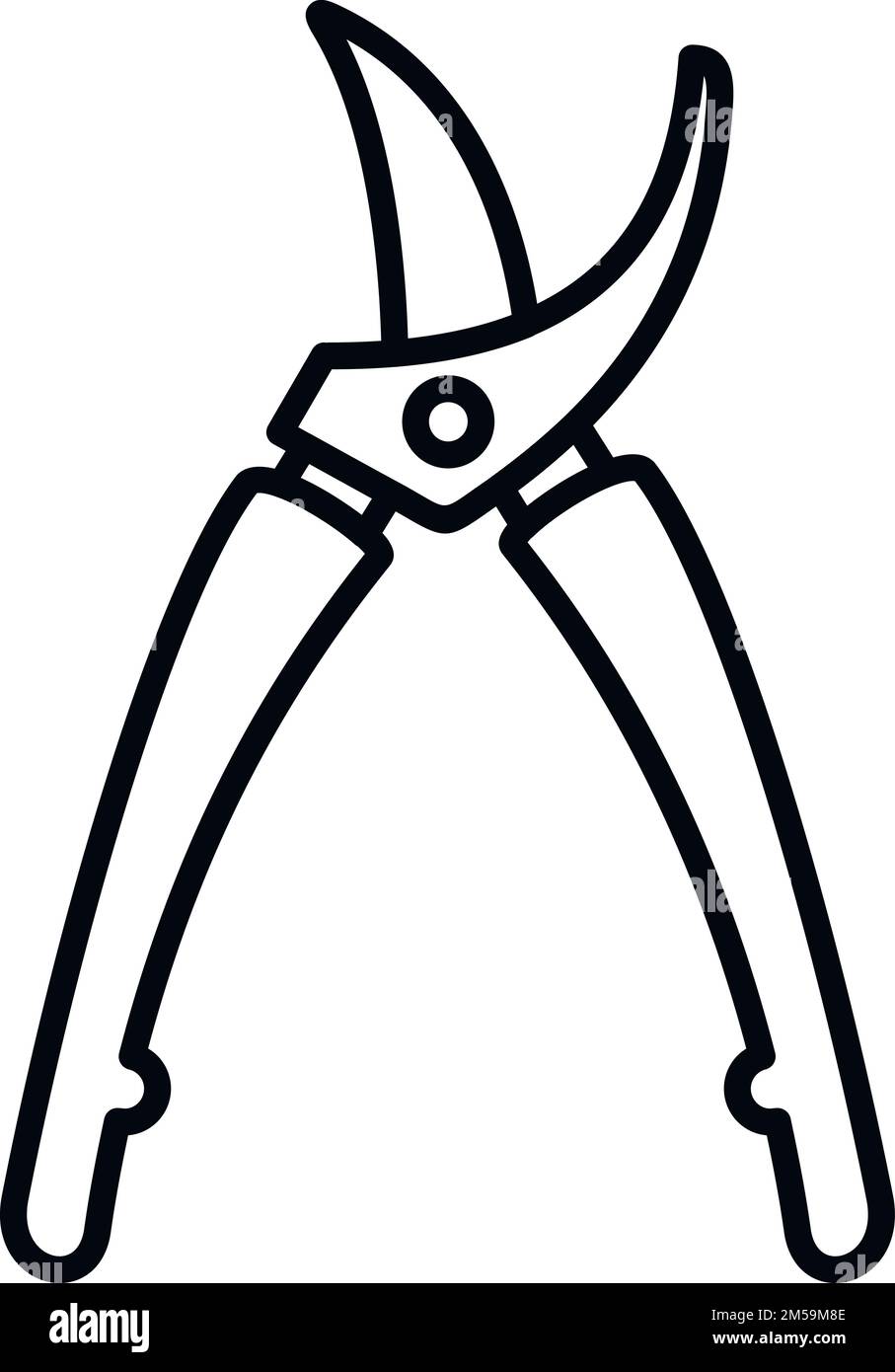 Secateur instrument icon outline vector. Work blade. Steel tool Stock ...