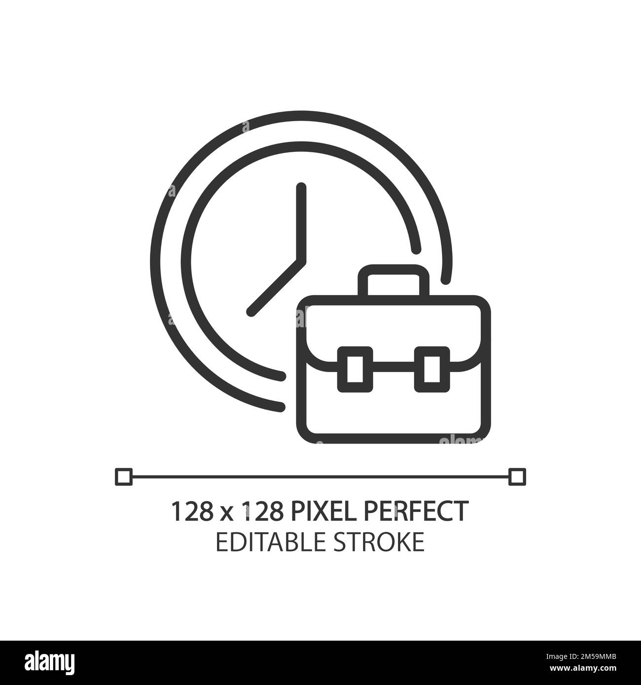 Working hours pixel perfect linear icon Stock Vector Image & Art - Alamy