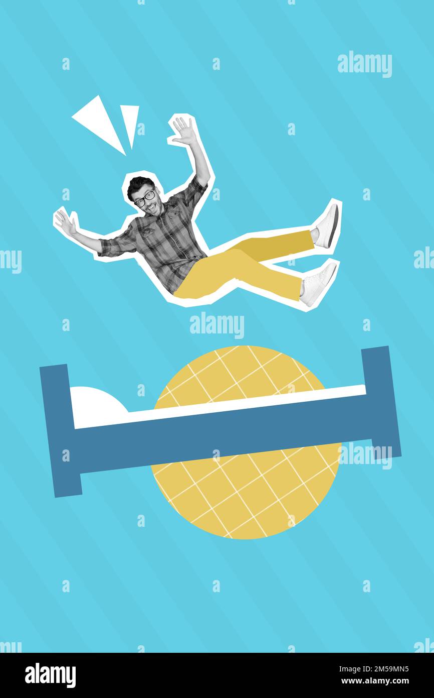 3d retro abstract creative collage artwork template of funny funky guy ...