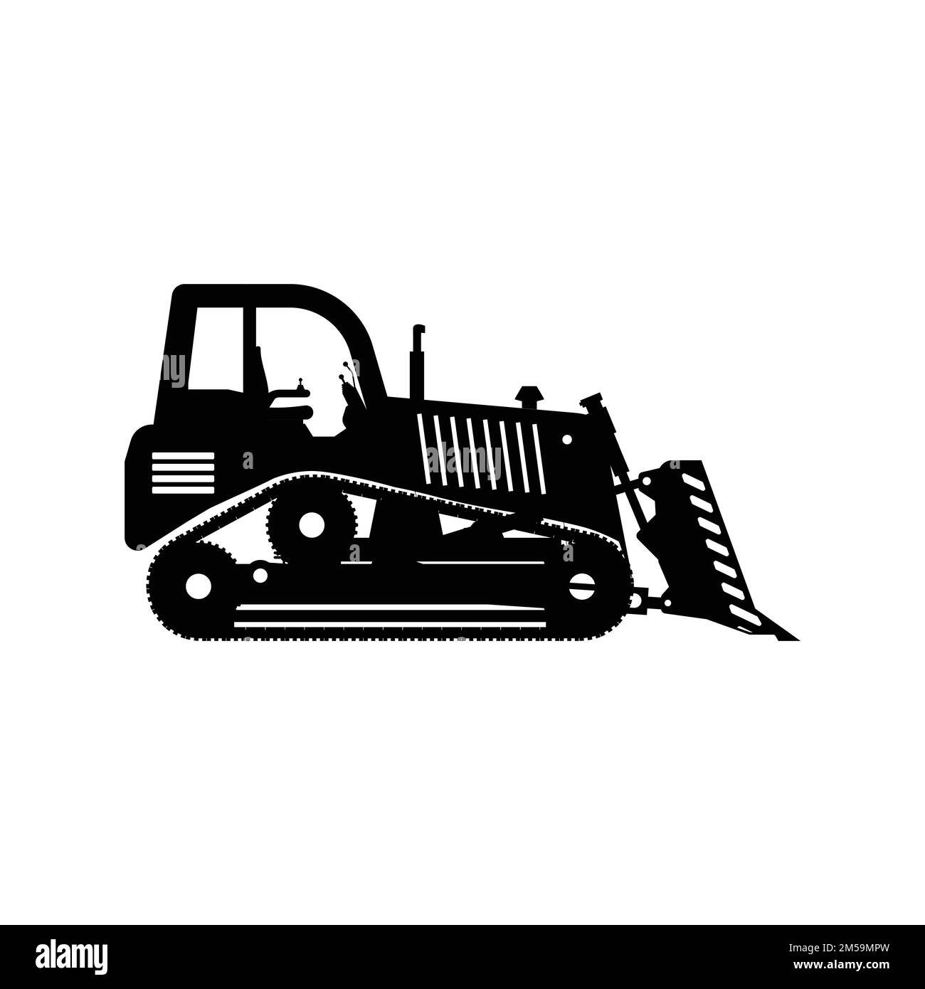 A simple clip art of a bulldozer isolated on a white background Stock ...