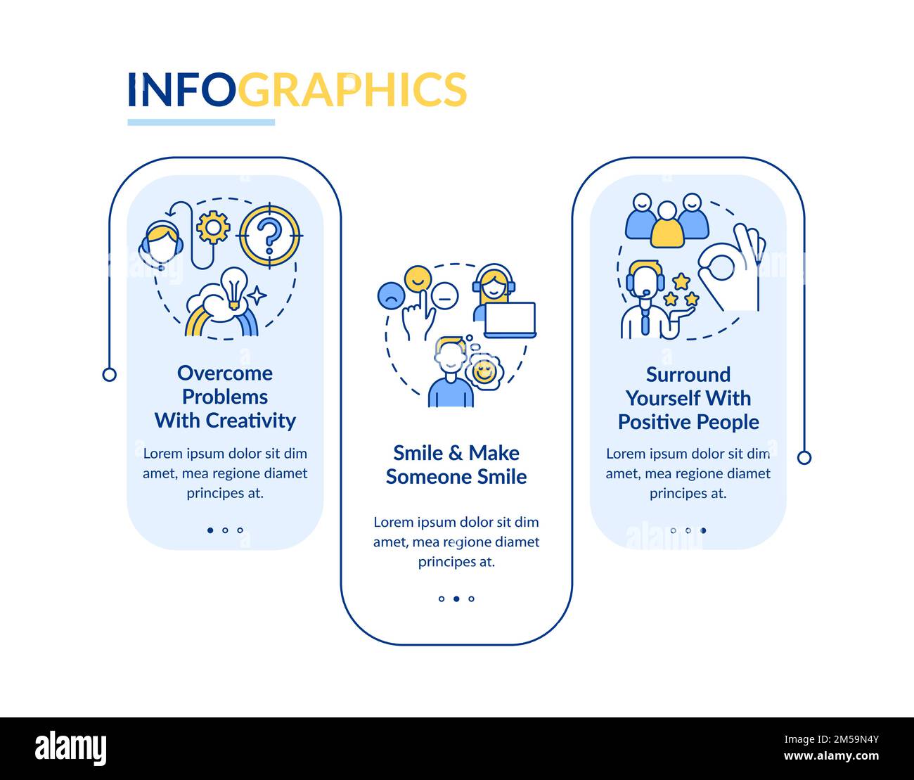Positive attitude in customer service rectangle infographic template ...