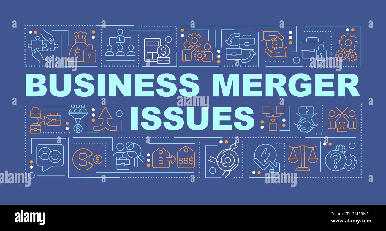 Challenges in merger and acquisition word concepts dark blue banner Stock Vector Image & Art - Alamy