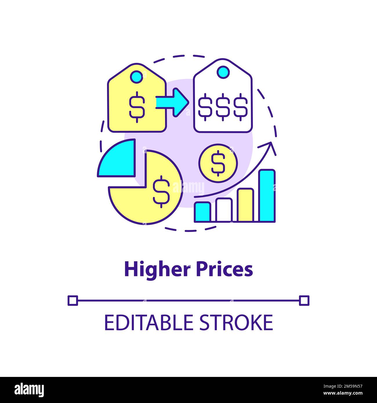 Higher prices concept icon Stock Vector Image & Art - Alamy
