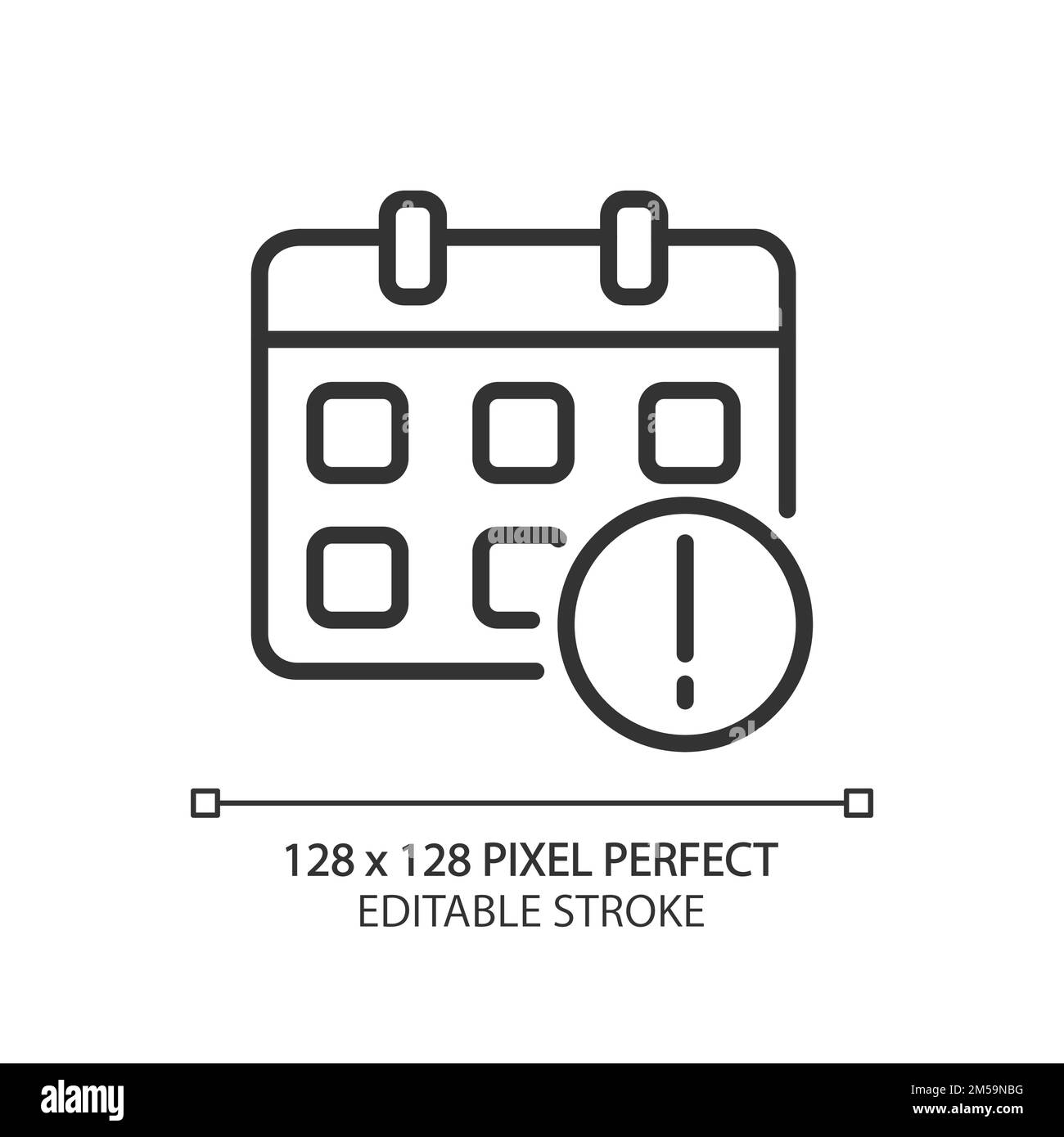 Important notification from calendar pixel perfect linear icon Stock ... Important notification from calendar pixel perfect linear icon Stock ...