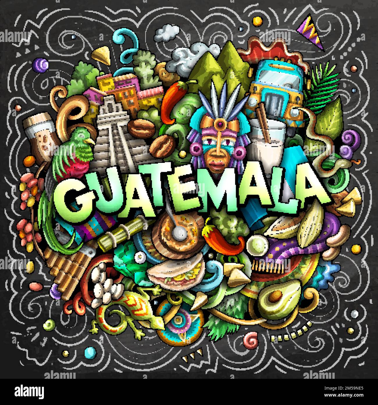 Guatemala cartoon doodle illustration. Funny design Stock Vector Image ...