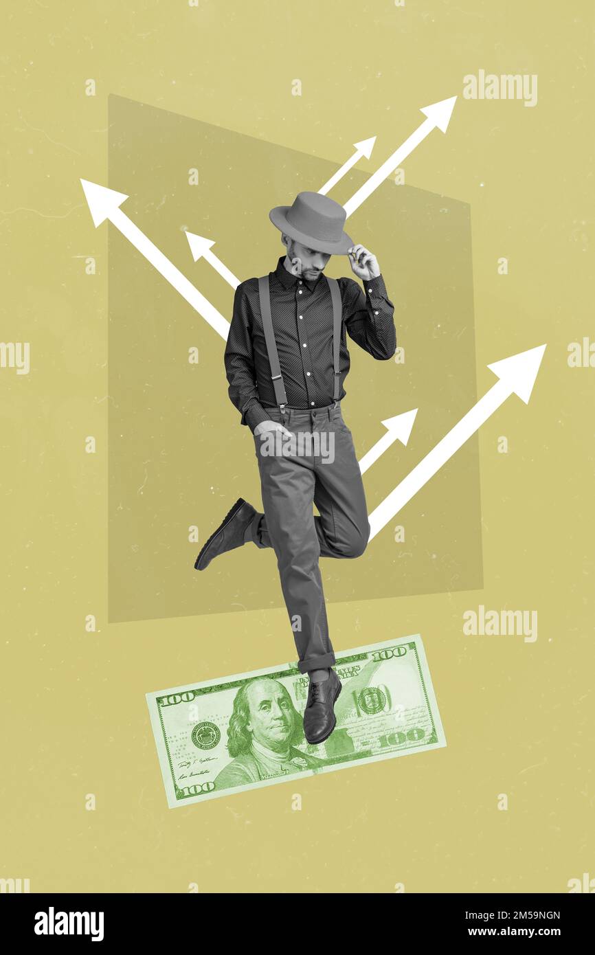 Exclusive magazine picture sketch collage image of cool rich guy ...