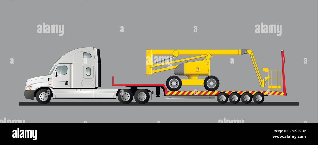Transportation of a modern self-propelled aerial platform on an ...