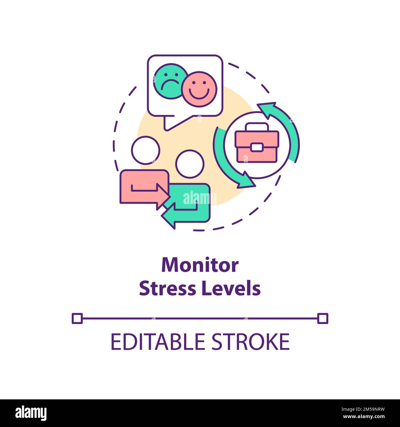 Monitor stress levels concept icon Stock Vector Image & Art - Alamy