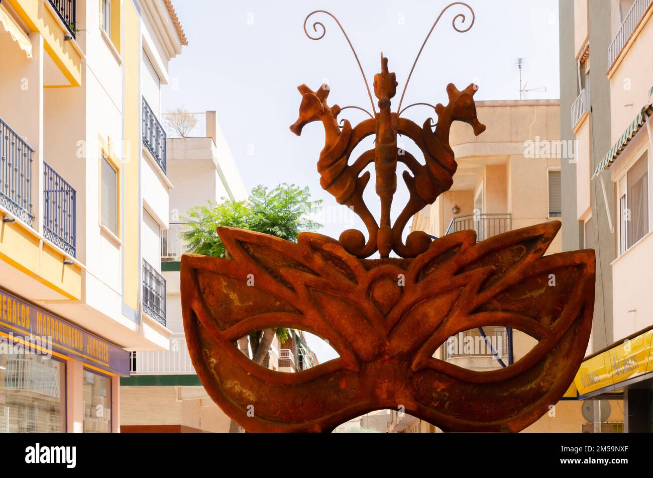 SANTIAGO DE LA RIBERA, SPAIN - JUNE 12, 2022 The statue is located in ...