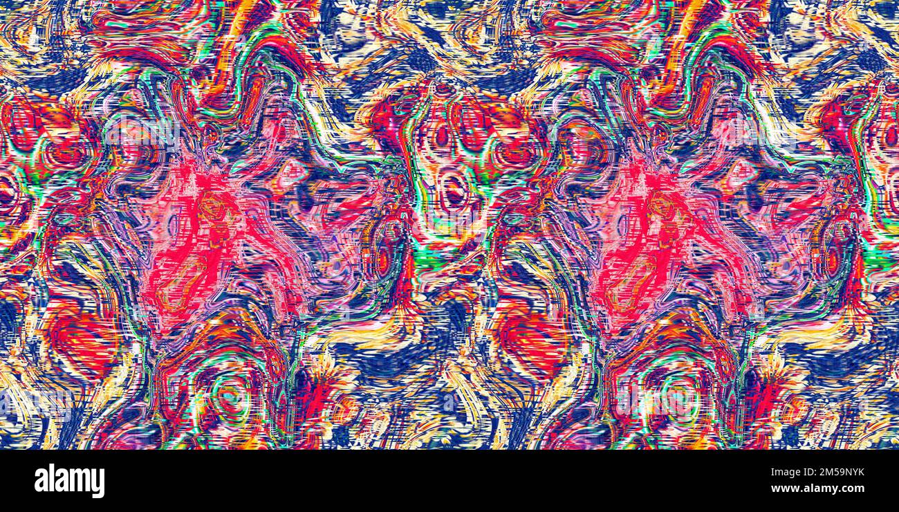 Vibrant pink distortion border. Bright colorful kitsch banner for fluid ...