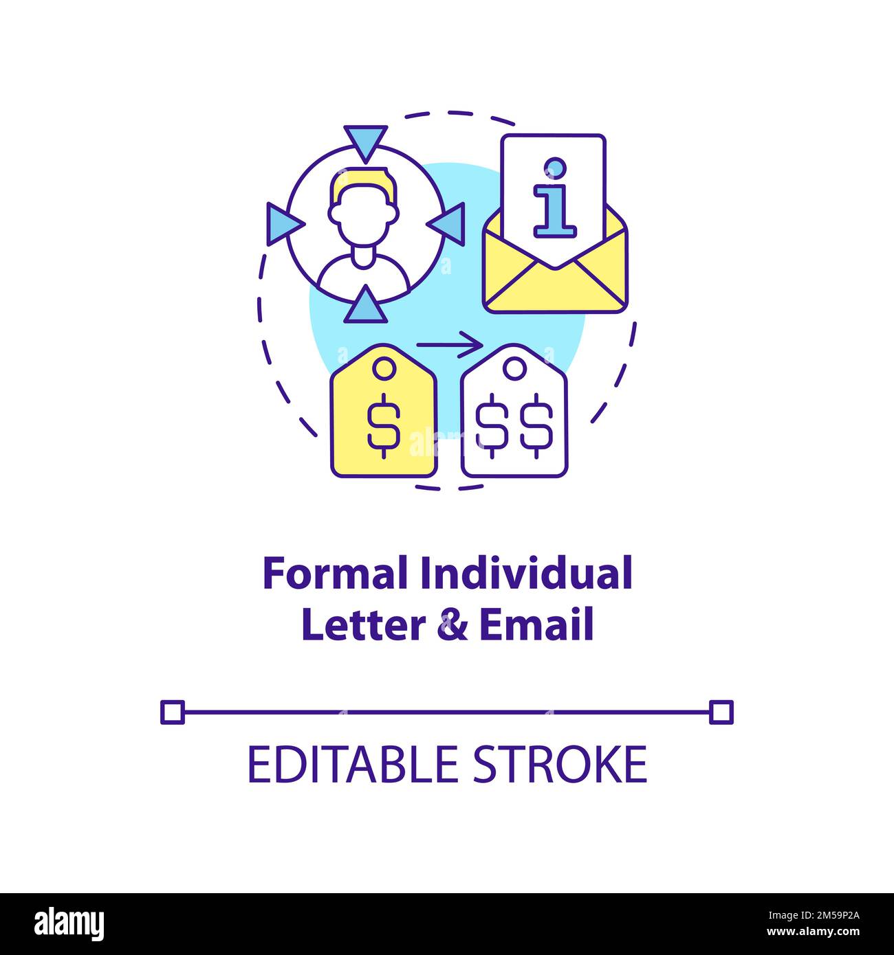 Formal individual letter and email concept icon Stock Vector Image ...