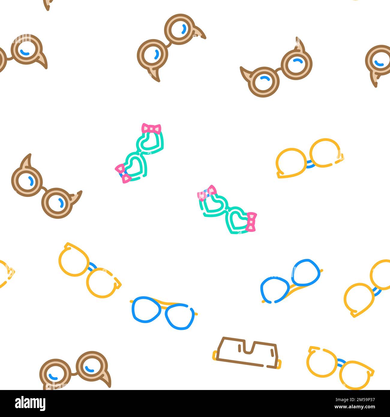 eye glasses frame fashion vector seamless pattern Stock Vector Image ...