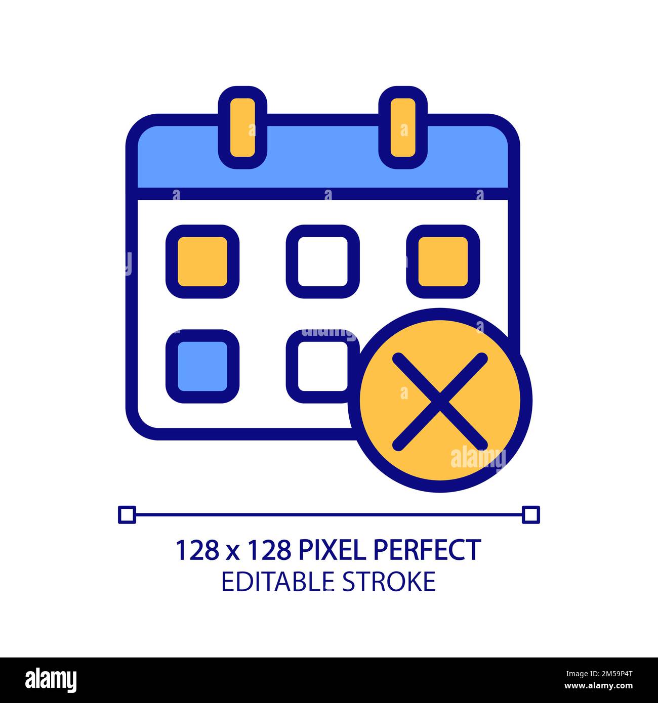 Decline event in calendar pixel perfect RGB color icon Stock Vector ...