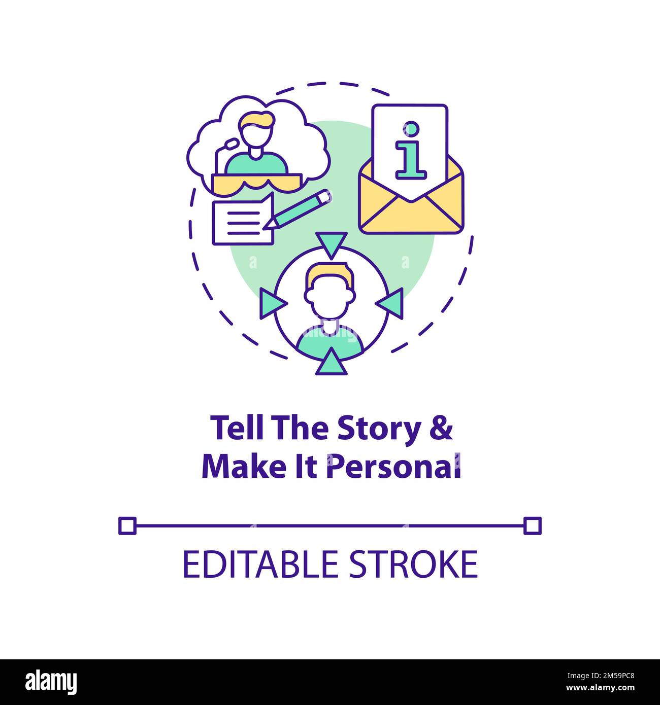 Tell story and make it personal concept icon Stock Vector Image & Art ...