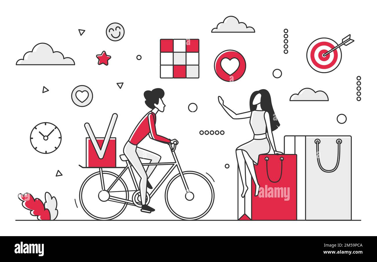 Gift shopping store. Preparing surprise, seasonal sale promotion vector ...