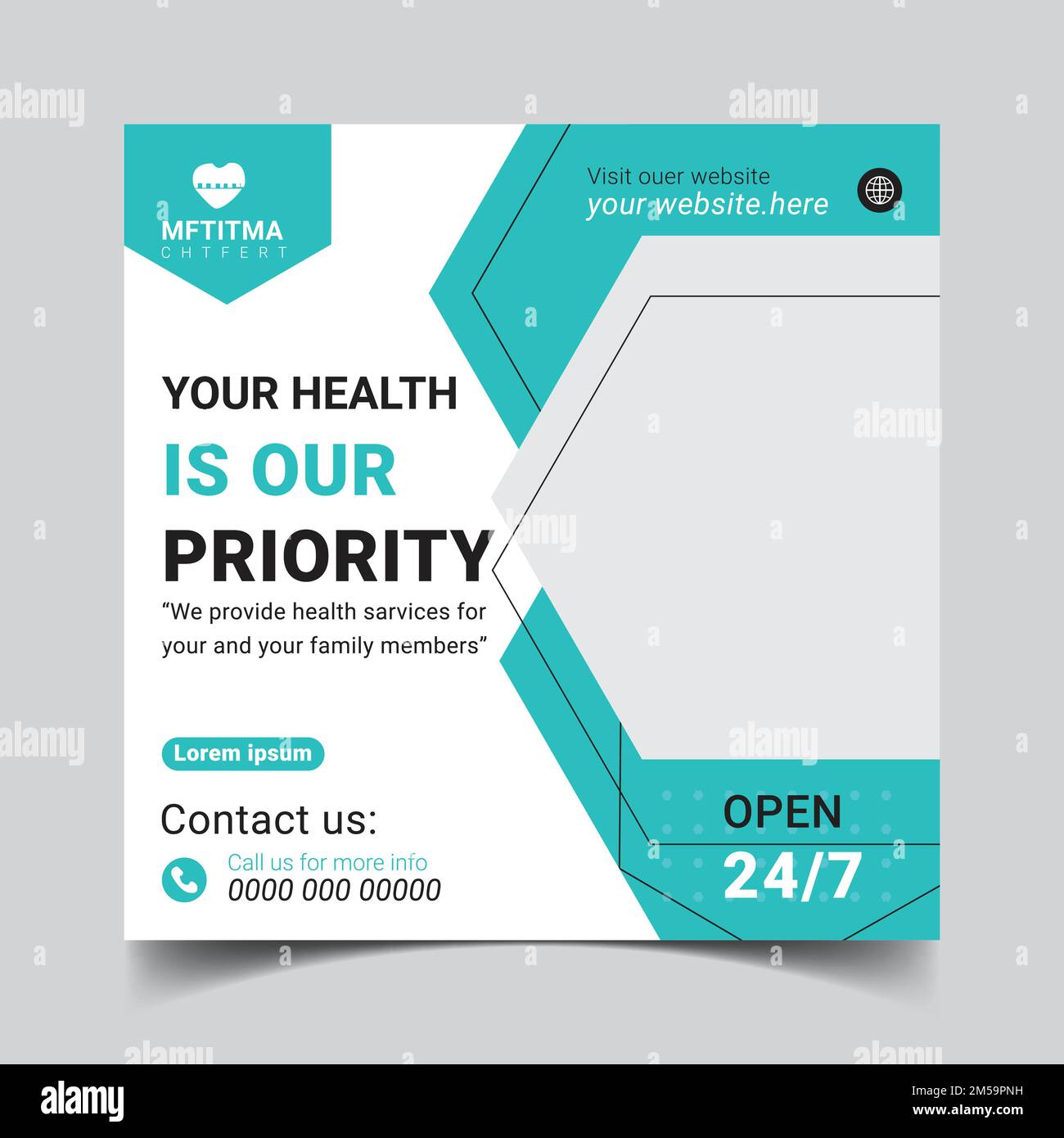 Medical and health care social media post template design collection ...