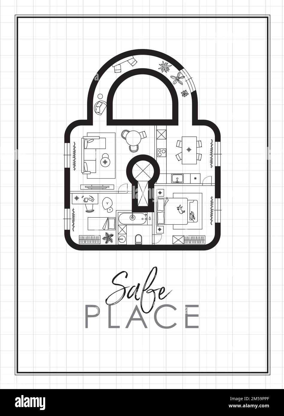 Bathroom door lock Stock Vector Images - Alamy