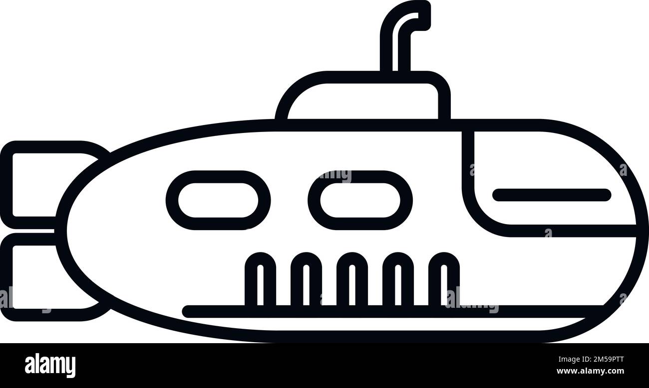 Vehicle submarine icon outline vector. Underwater ship. Marine deep ...