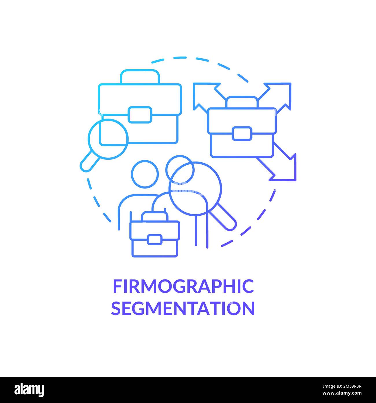 Firmographic Segmentation Blue Gradient Concept Icons Set Stock Vector