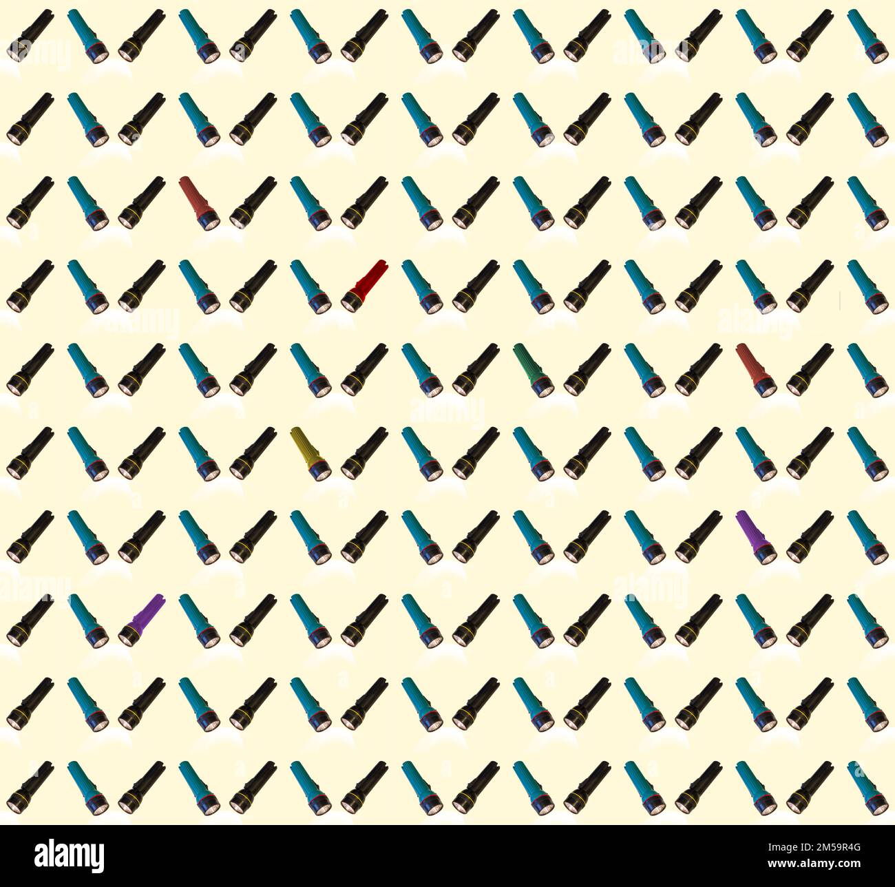 Seamlessly repeating flashlight pattern on pale yellow background Stock ...