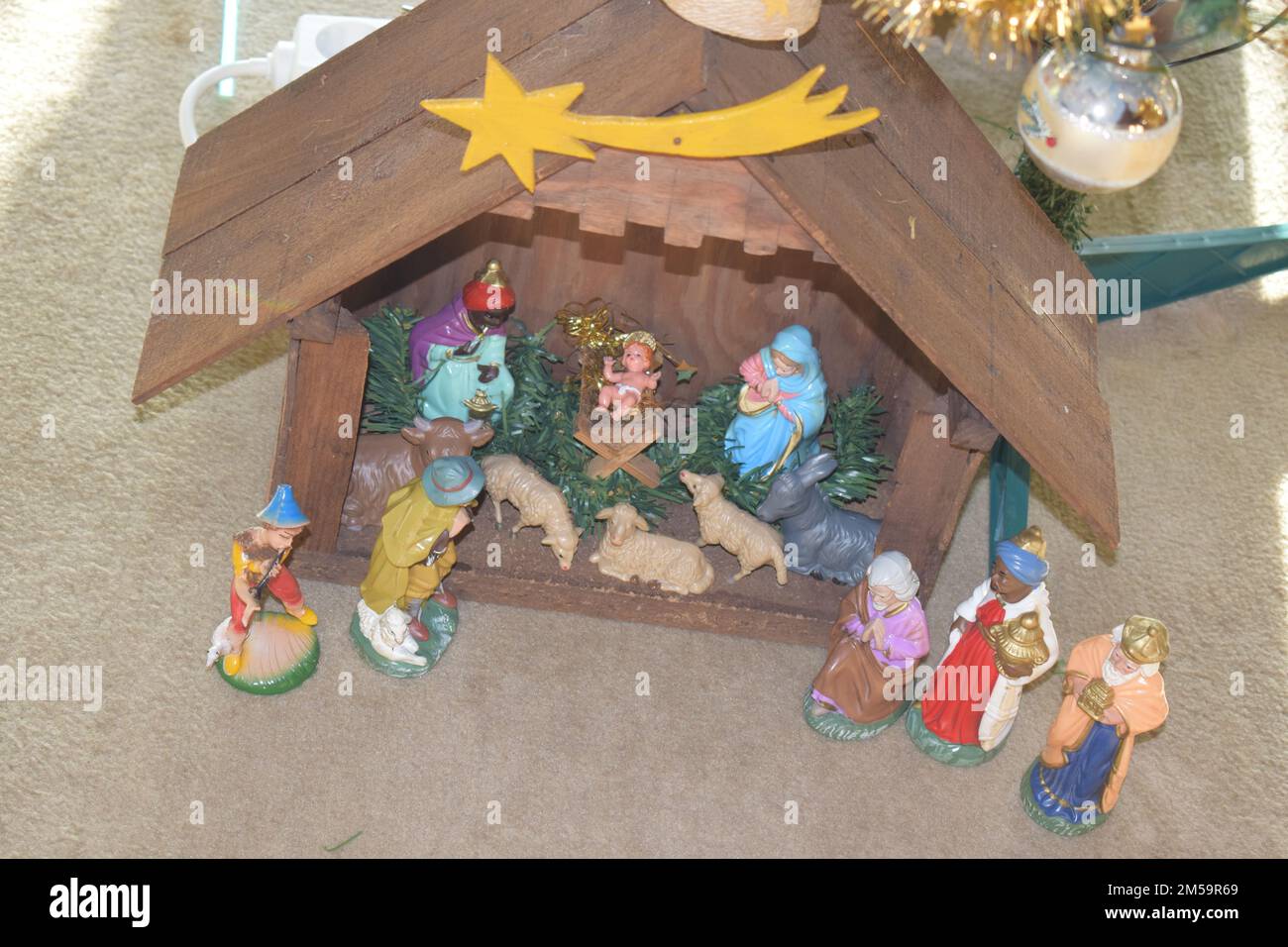 old fashiones nativity scene Stock Photo - Alamy