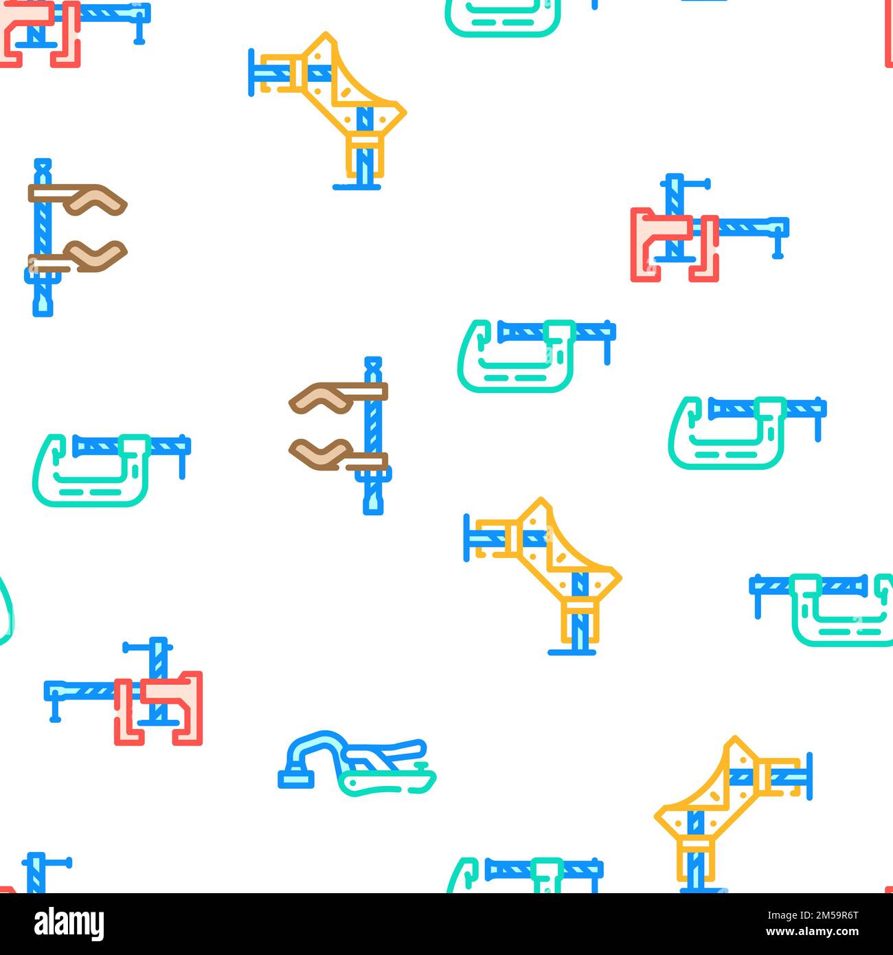 clamp vice grip tool metal vector seamless pattern Stock Vector Image ...