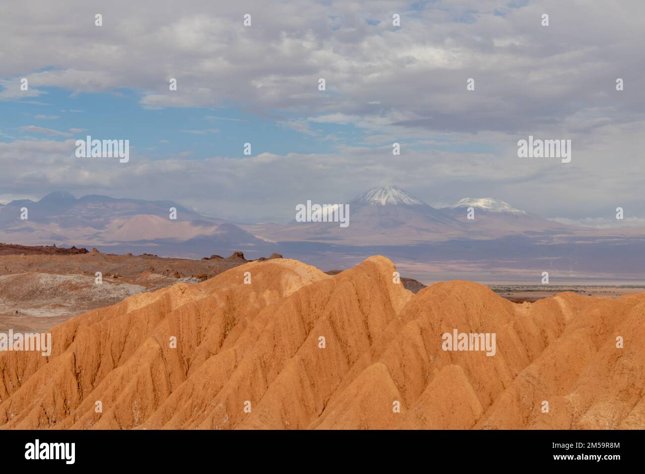 Valleys made of salt in the driest desert of the world, Atacama in ...