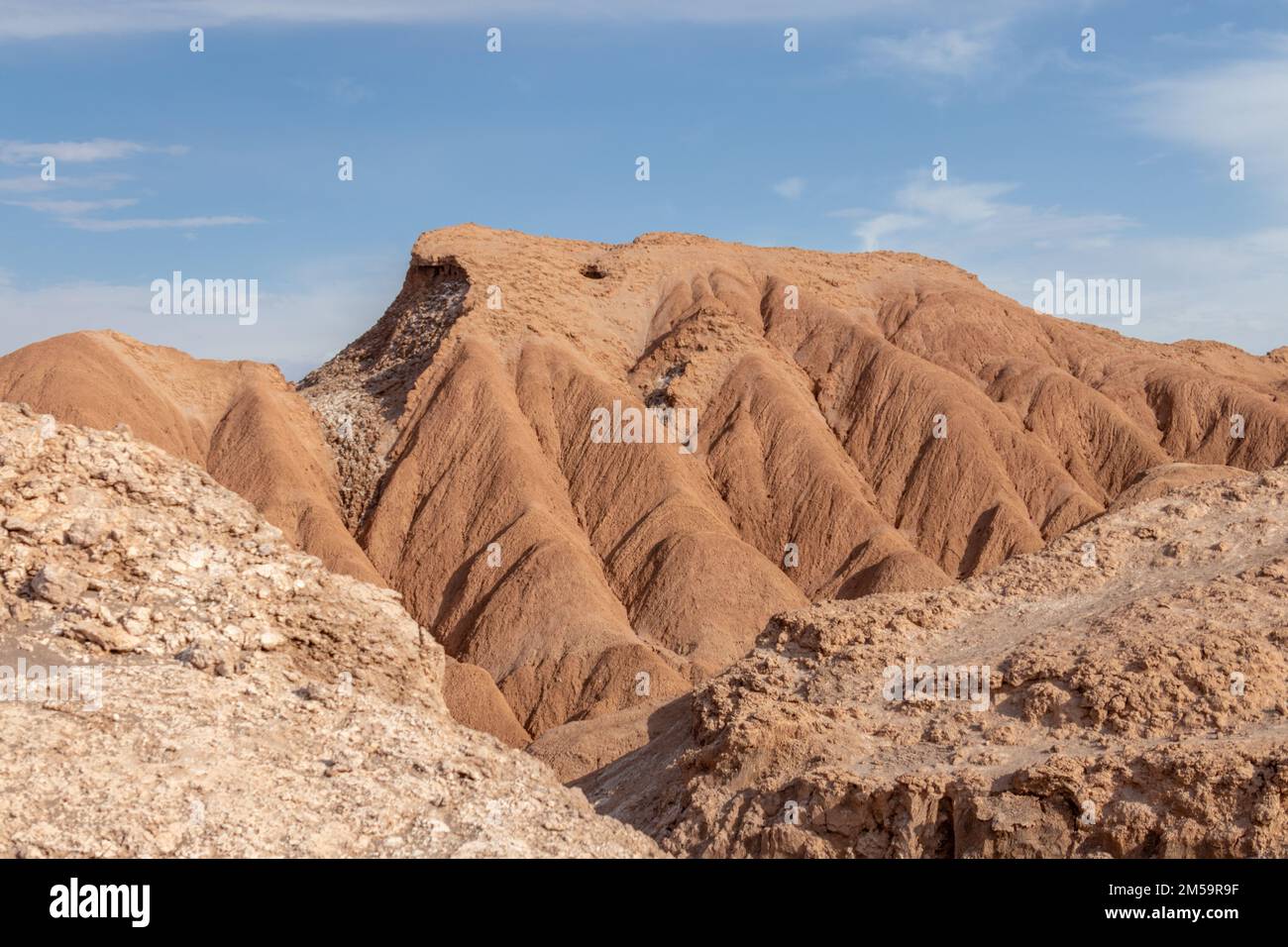 Valleys made of salt in the driest desert of the world, Atacama in ...
