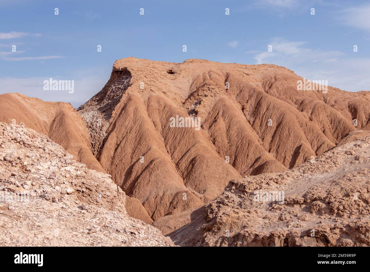Valleys made of salt in the driest desert of the world, Atacama in ...